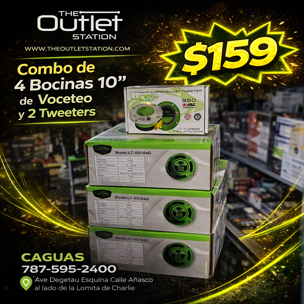 🔊🔥 Combo #5: Voceteo 10” + Tweeters (Green) 🔥🔊